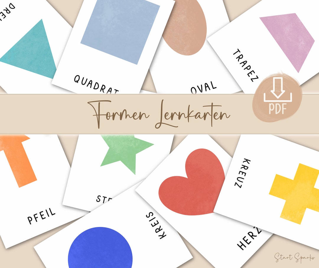 Montessori Lernkarten Formen - Lernspielzeug Für Kinder, Vorschule ...