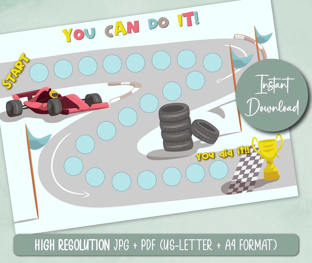 Printable Car Reward Chart Car Kids Behavior Chart Instant Download ...
