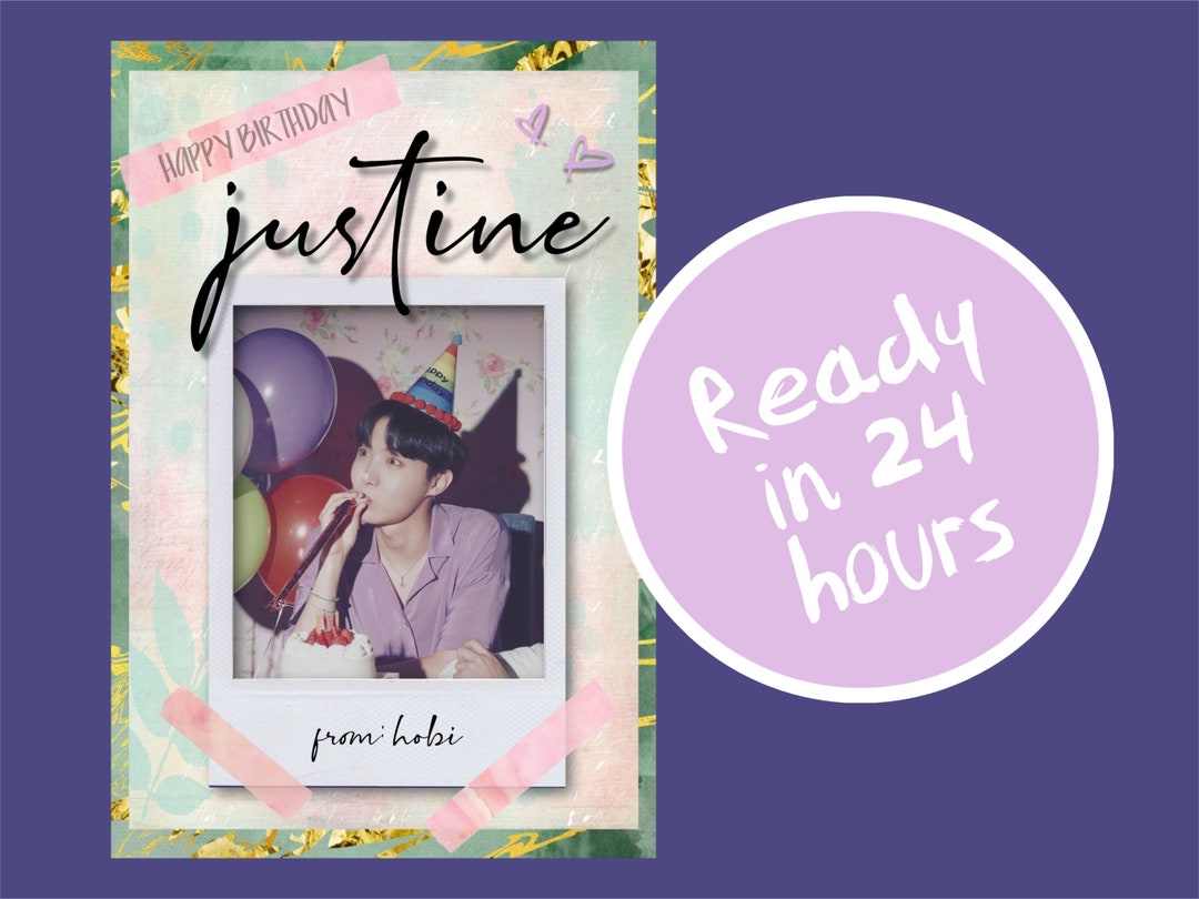 Custom BTS J-hope Birthday Card personalized Polaroid Photo - Etsy