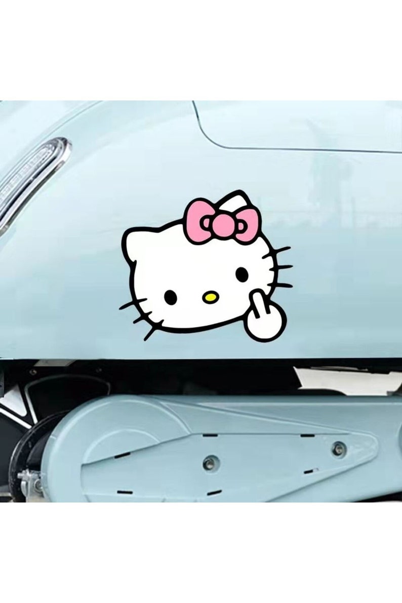 Hello Kitty Middle Finger Sticker - Etsy UK