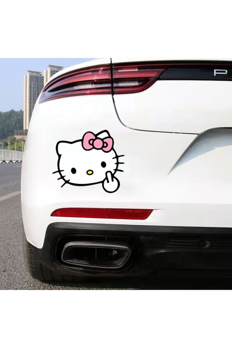 Hello Kitty Middle Finger Sticker - Etsy UK