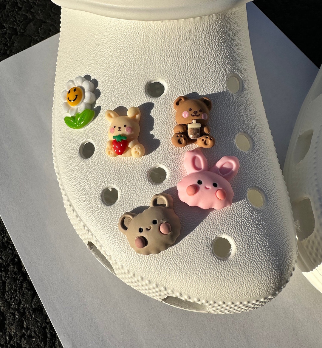 Cute Croc Charms / Super Cute Bear and Rabbit 5 Charm Set - Etsy