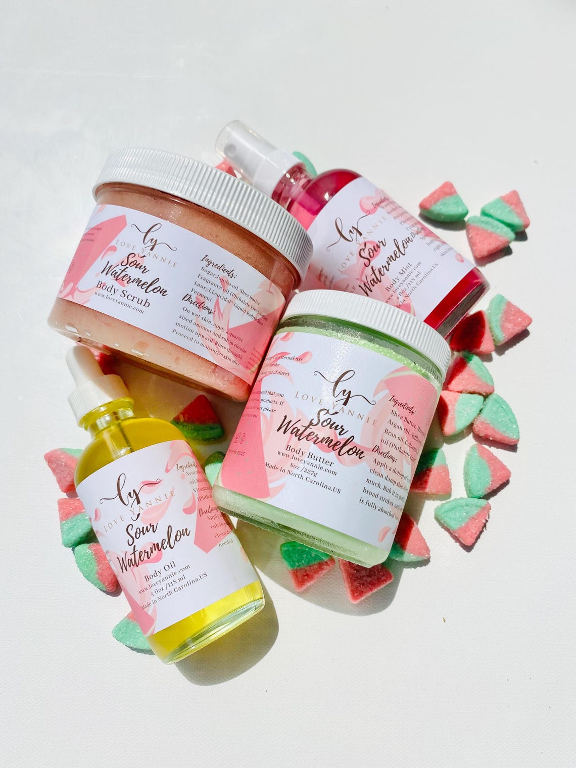 Sour Watermelon Body Bundle Vegan Body Care Self Care Gift for Women ...