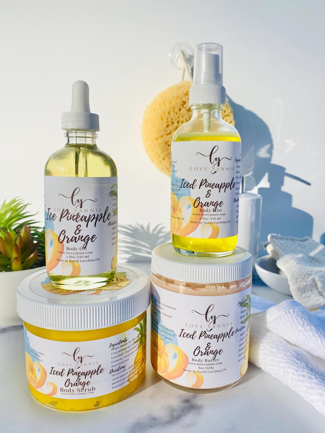 Iced Pineapple and Orange Body Bundle Vegan Body Care Self Care Gift ...