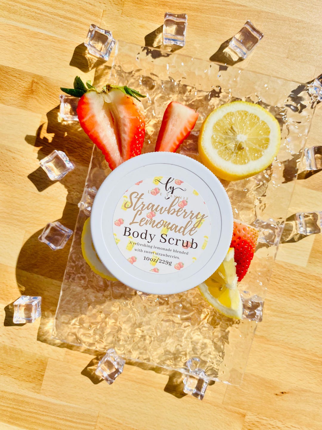 Strawberry Lemonade Shea Butter Body Scrub for Mom Wife Sweet Scented ...