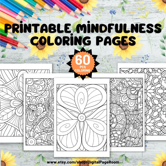 Mindfulness Coloring Pages Printable Adult Coloring Pages - Etsy