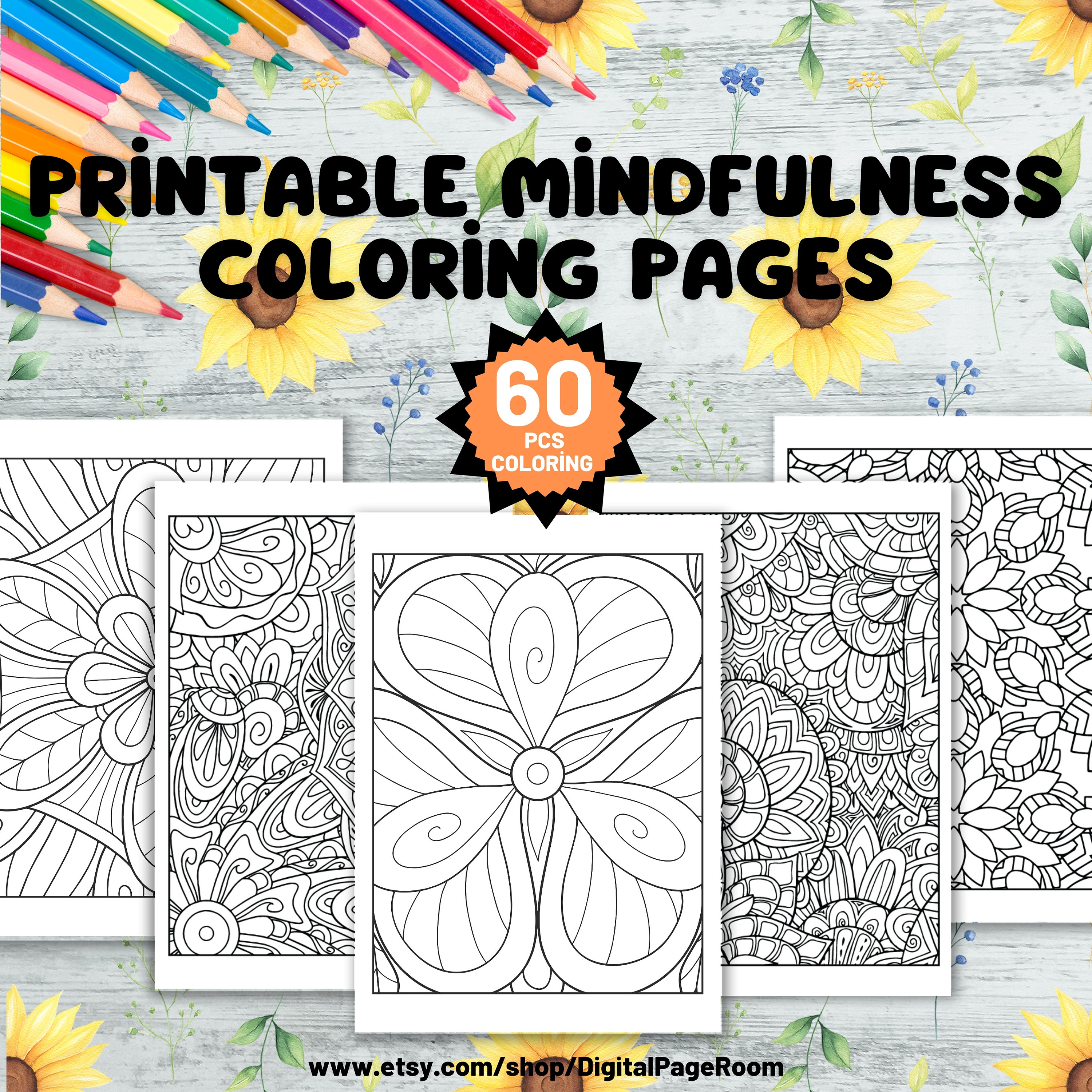 Mindfulness Coloring Pages Printable Adult Coloring Pages - Etsy