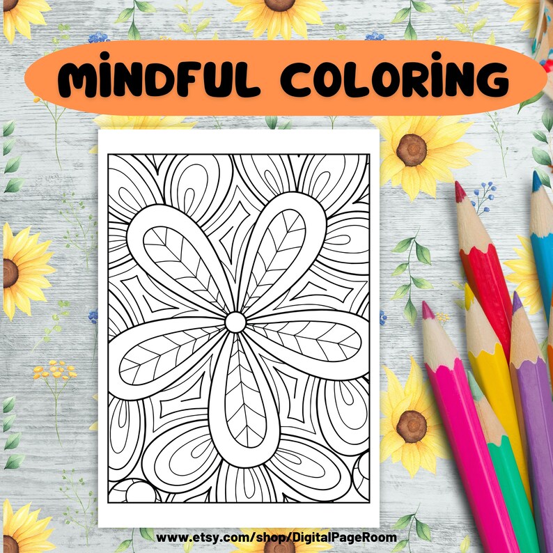 Mindfulness Coloring Pages Printable Adult Coloring Pages - Etsy
