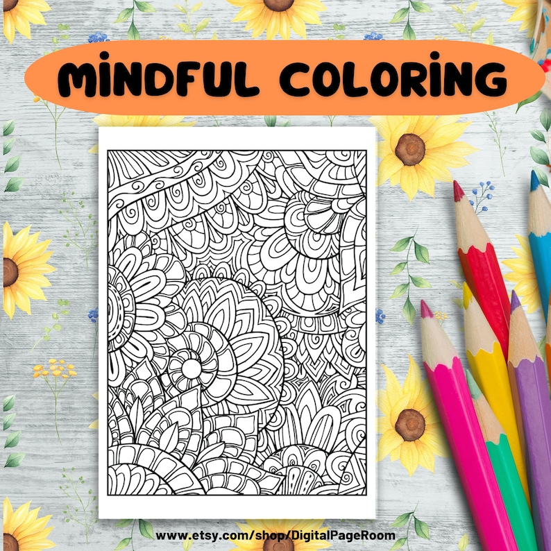 Mindfulness Coloring Pages Printable Adult Coloring Pages - Etsy
