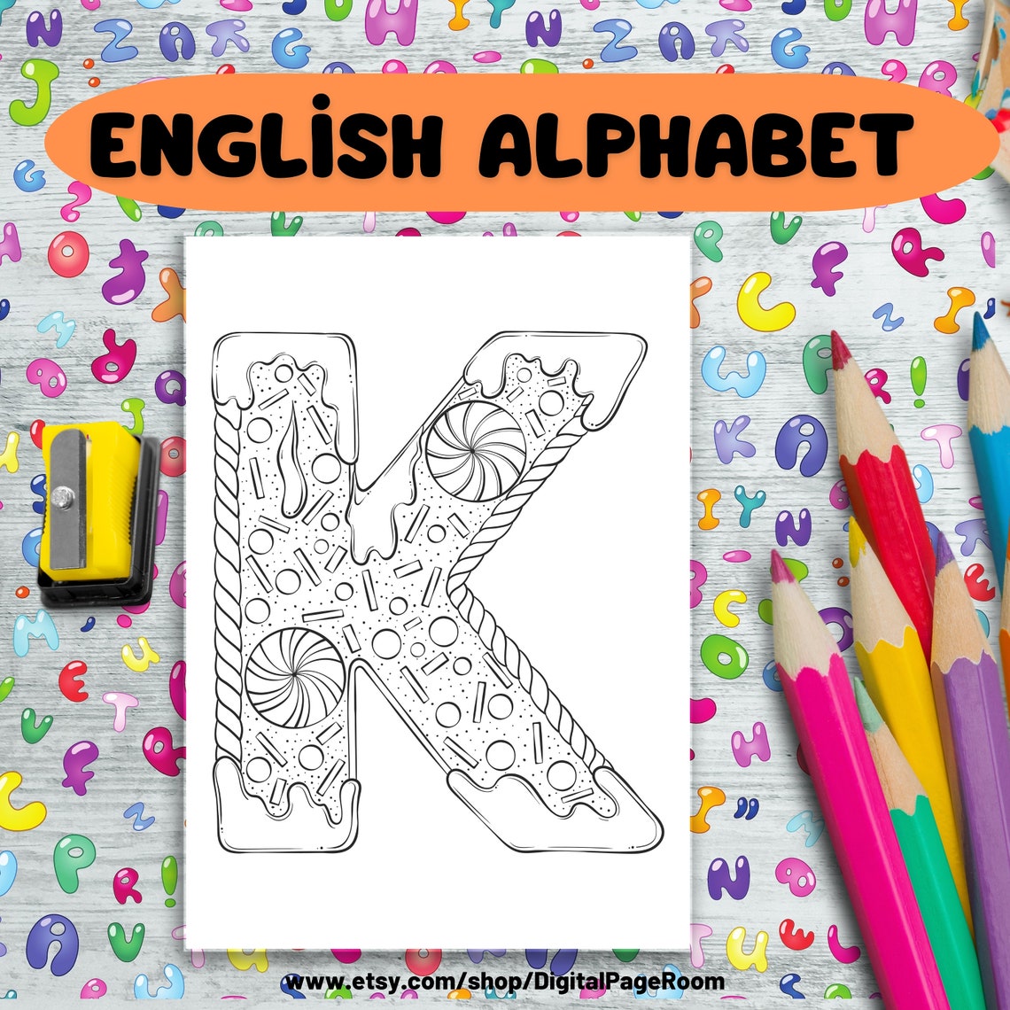 Alphabet Coloring Book Printable for Kids Homeschool - Etsy