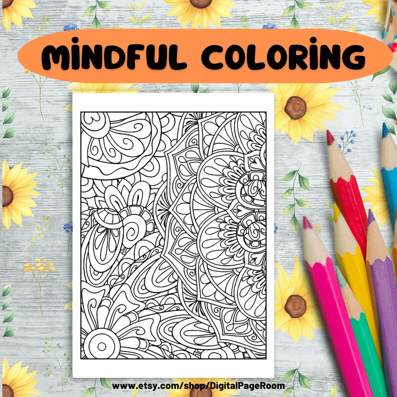 Mindfulness Coloring Pages Printable Adult Coloring Pages - Etsy