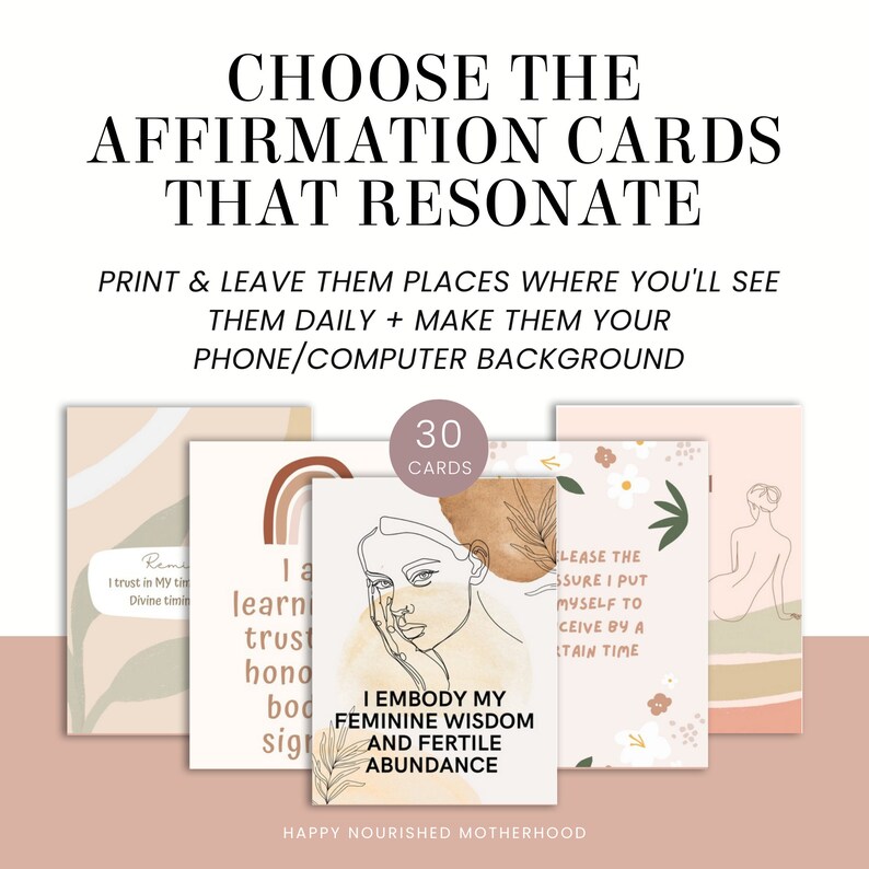 IVF Fertility Affirmation Cards, Fertility Support, Digital ...