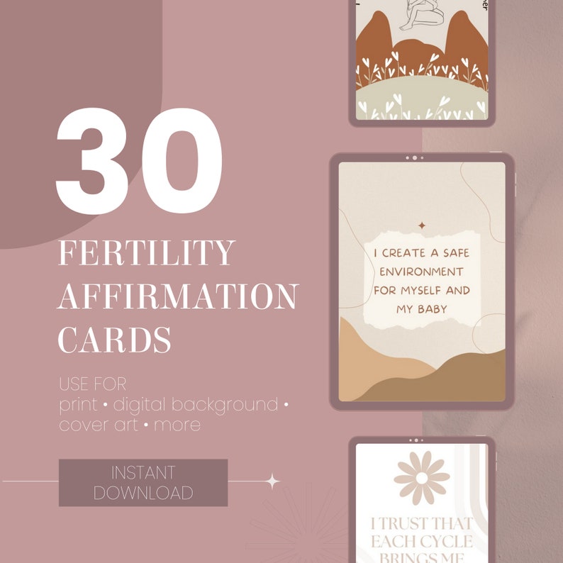 IVF Fertility Affirmation Cards, Fertility Support, Digital ...