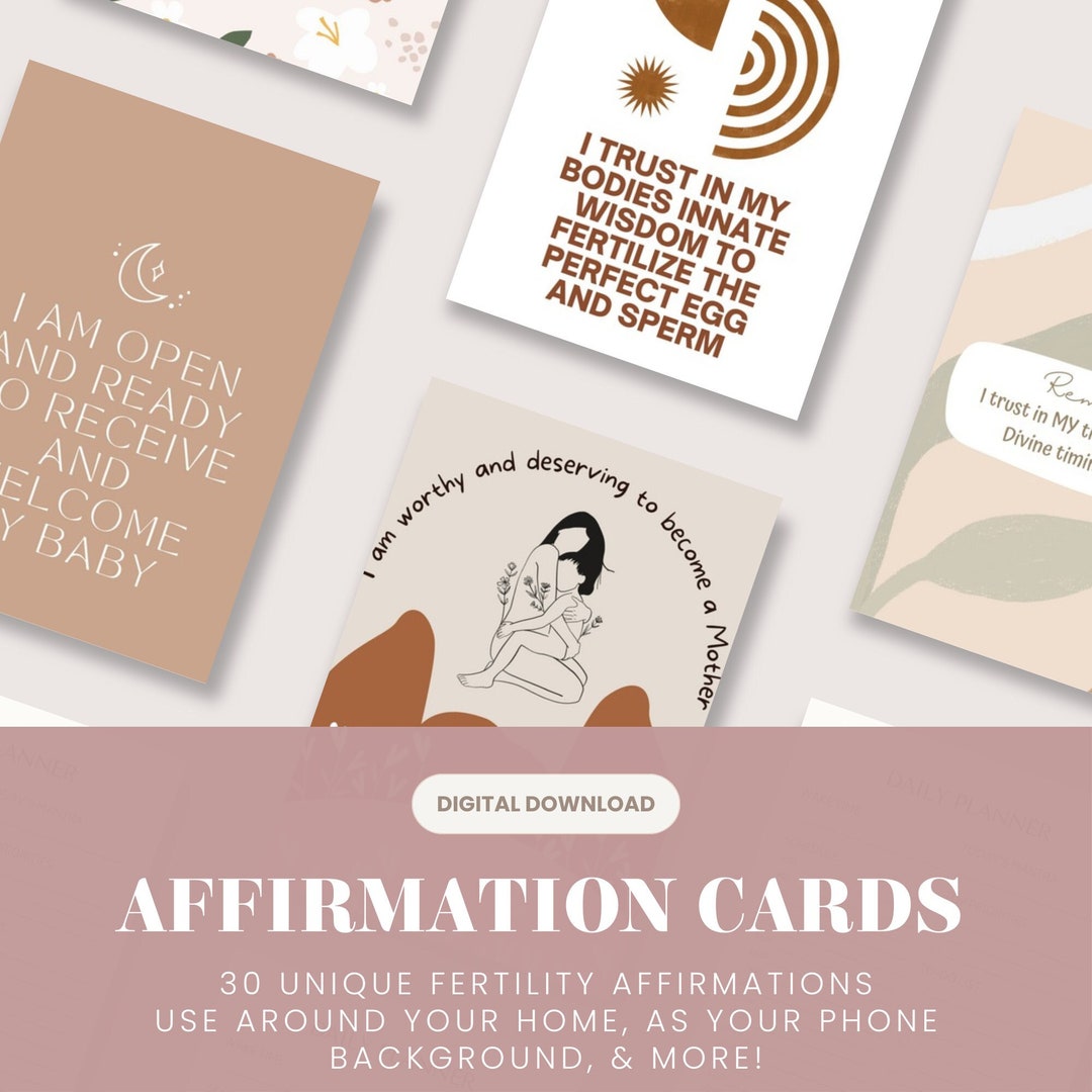 IVF Fertility Affirmation Cards, Fertility Support, Digital ...