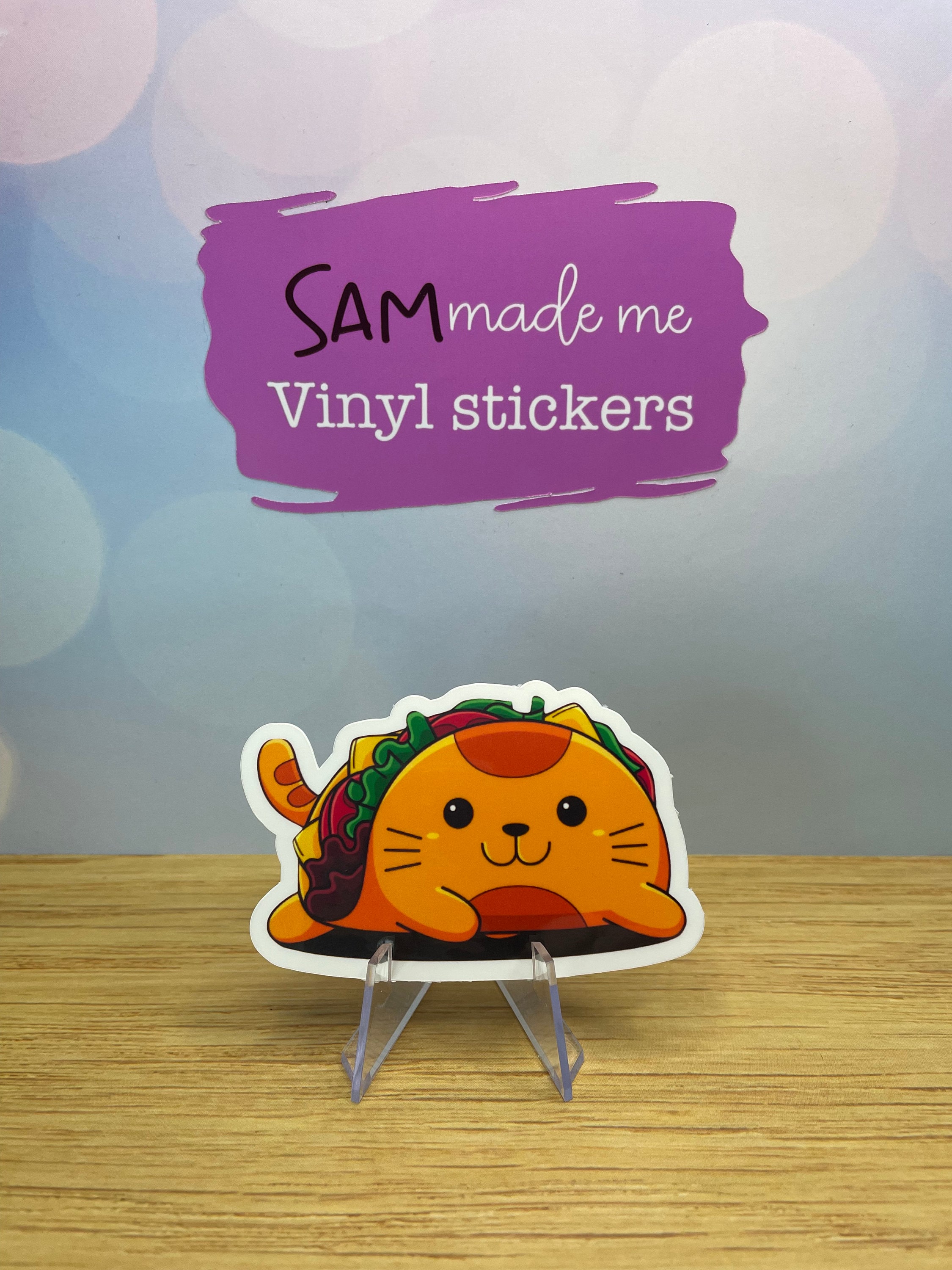 Tacocat, Vinyl Sticker, Water Resistant, Glossy, Die Cut, Mexican Food ...