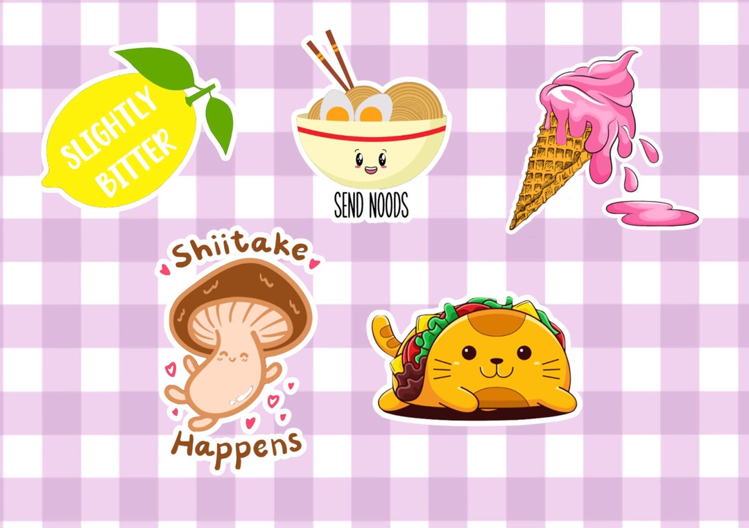 Multipack of Vinyl Die Cut Stickers Food Lover Send Noods - Etsy