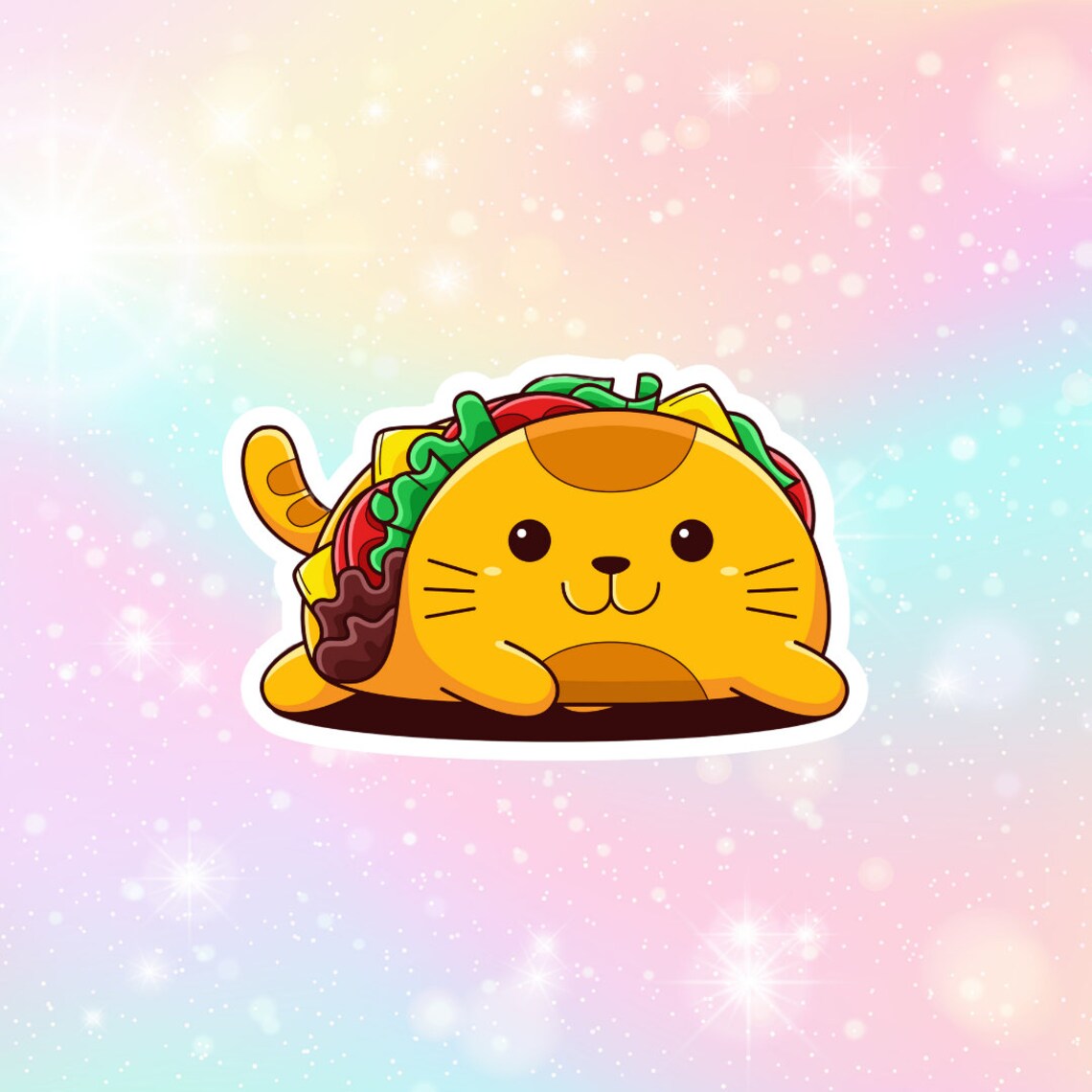 Tacocat, Vinyl Sticker, Water Resistant, Glossy, Die Cut, Mexican Food ...