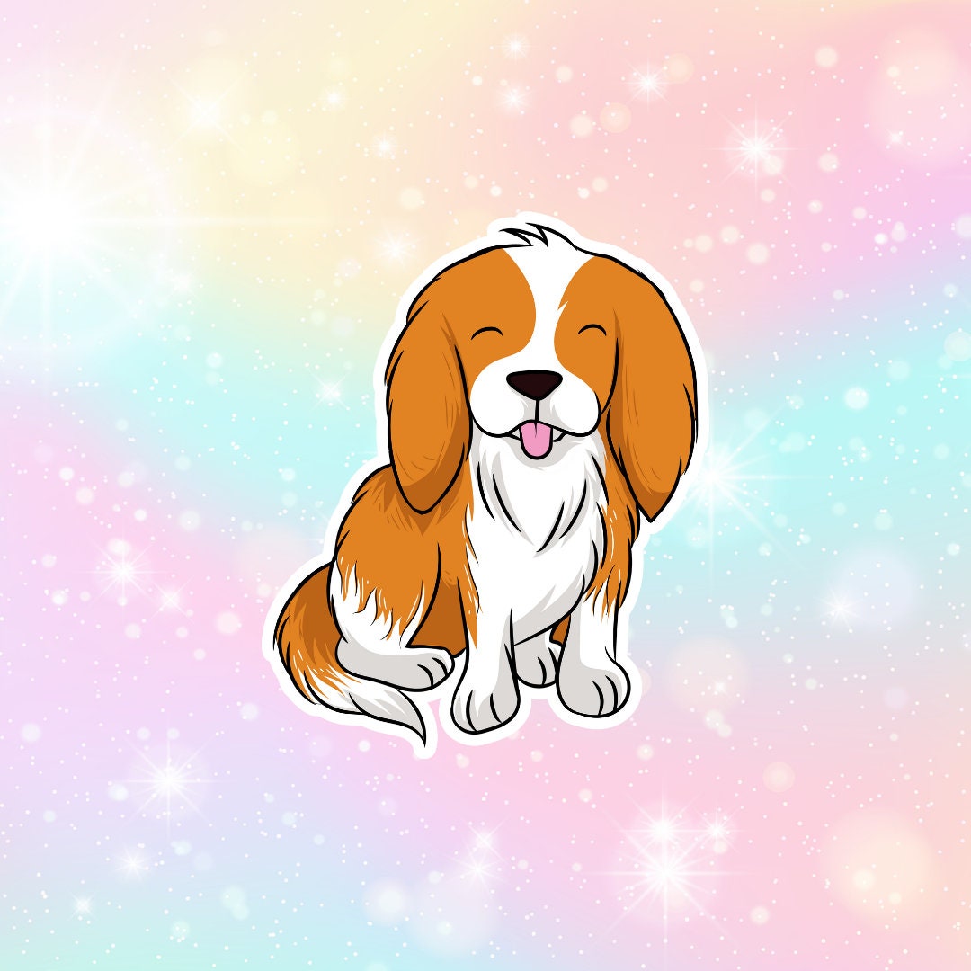 Cavalier Vinyl Sticker, Cute Fun Bright Sticker, Water Resistant ...