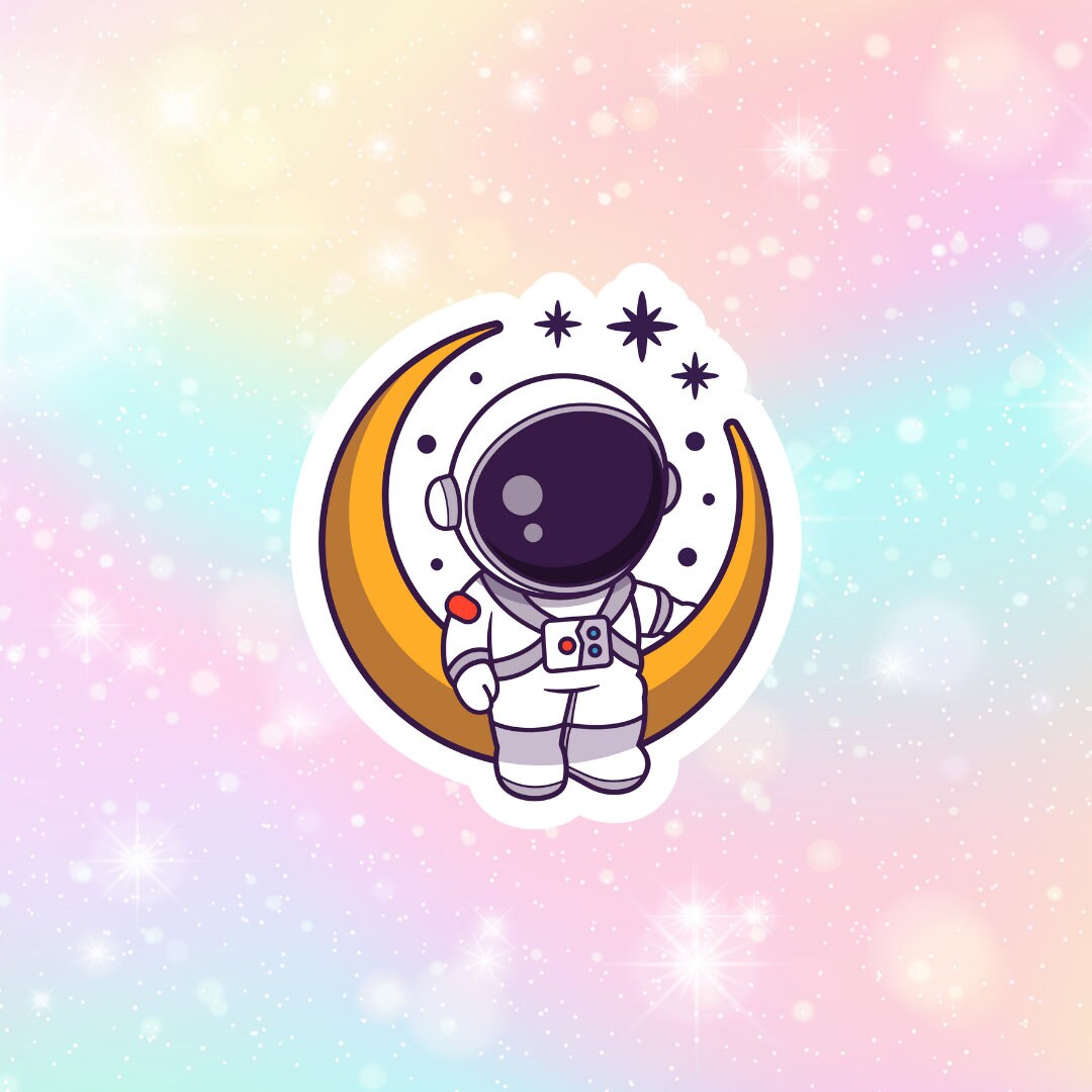 Astronaut Vinyl Sticker, Bright, Water Resistant Sticker, Drink Bottle ...