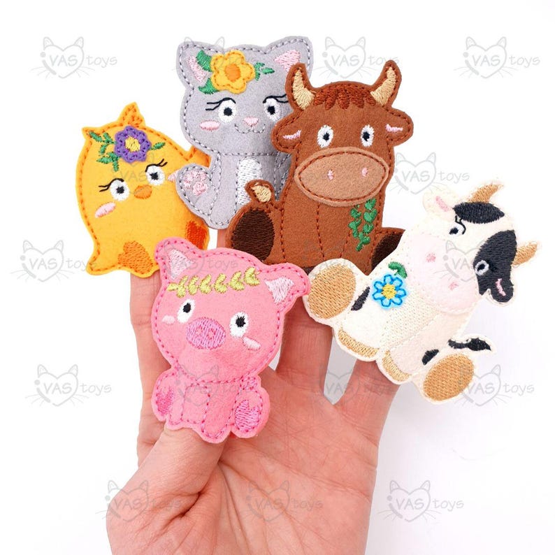 ITH Farm Animals Finger Puppets Machine Embroidery Design 4x4 Hoop ...
