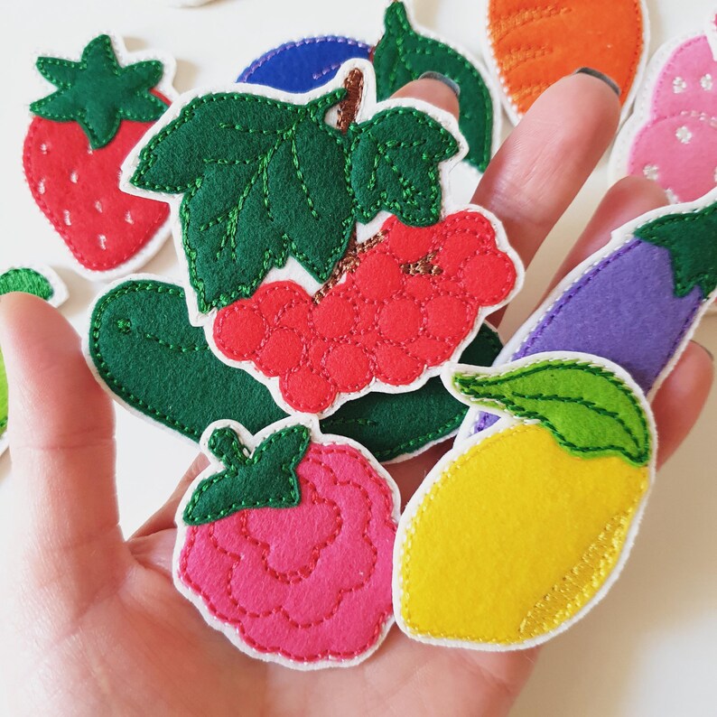 Felt Food Embroidery Designs, Fruits and Vegetables ITH Pattern (4x4 ...
