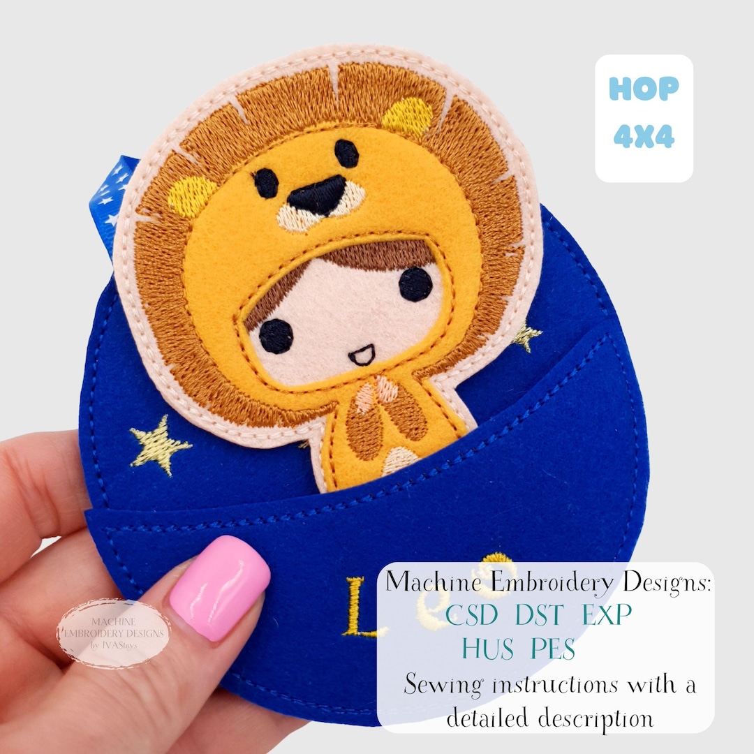 TH Leo Zodiac Lion Finger Puppet Machine Embroidery Design 4x4 Hoop ...