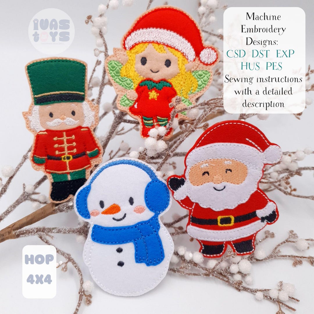 ITH Christmas Ornaments Machine Embroidery Design 4x4 Hoop Santa Angel ...