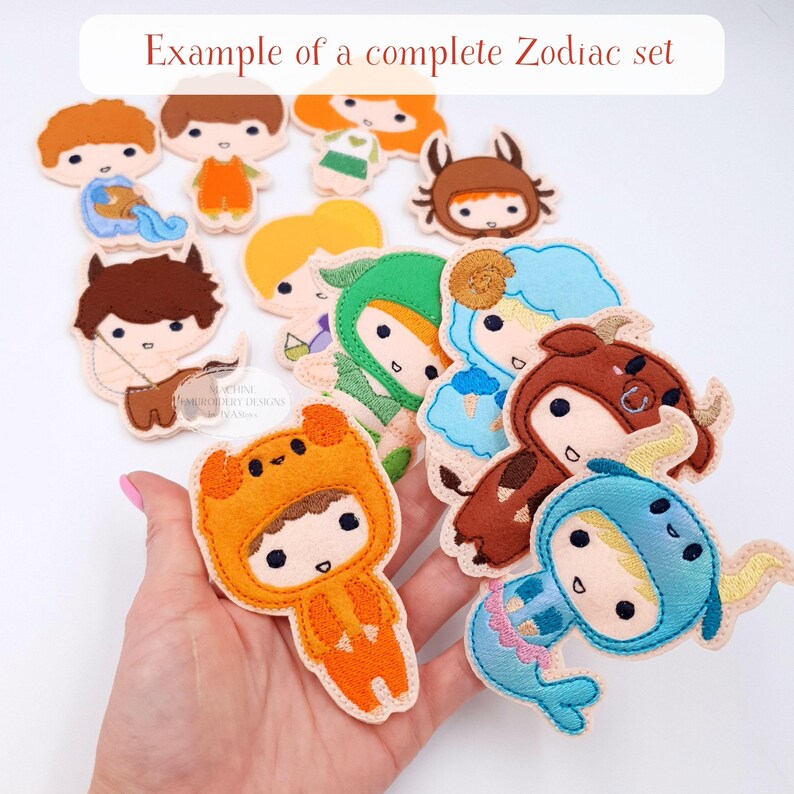 ITH Cancer Zodiac Finger Puppet Bag Machine Embroidery Design 4x4 Hoop ...