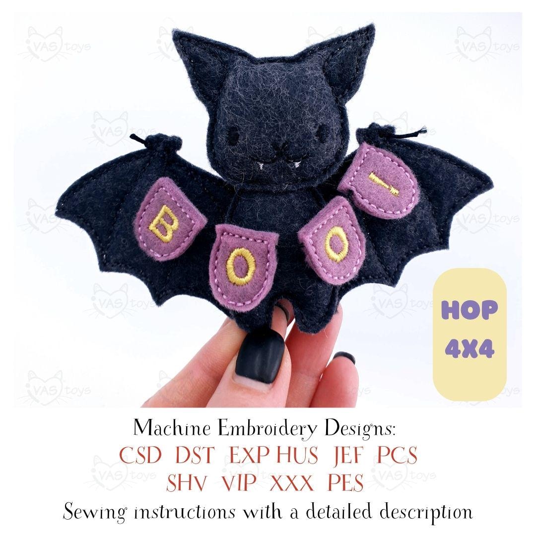 ITH Halloween Bat Machine Embroidery Design 4x4 Hoop Digital File Felt ...