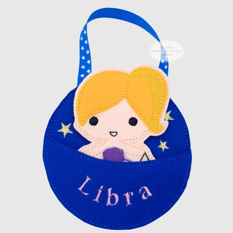 ITH Libra Zodiac Finger Puppet and Bag Machine Embroidery Design 4x4 ...