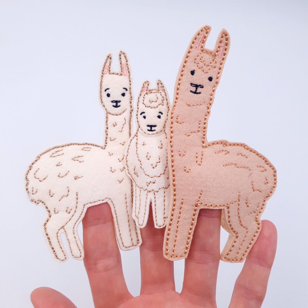 ITH Llama Family Finger Puppets Machine Embroidery Design 5x7 Hoop ...