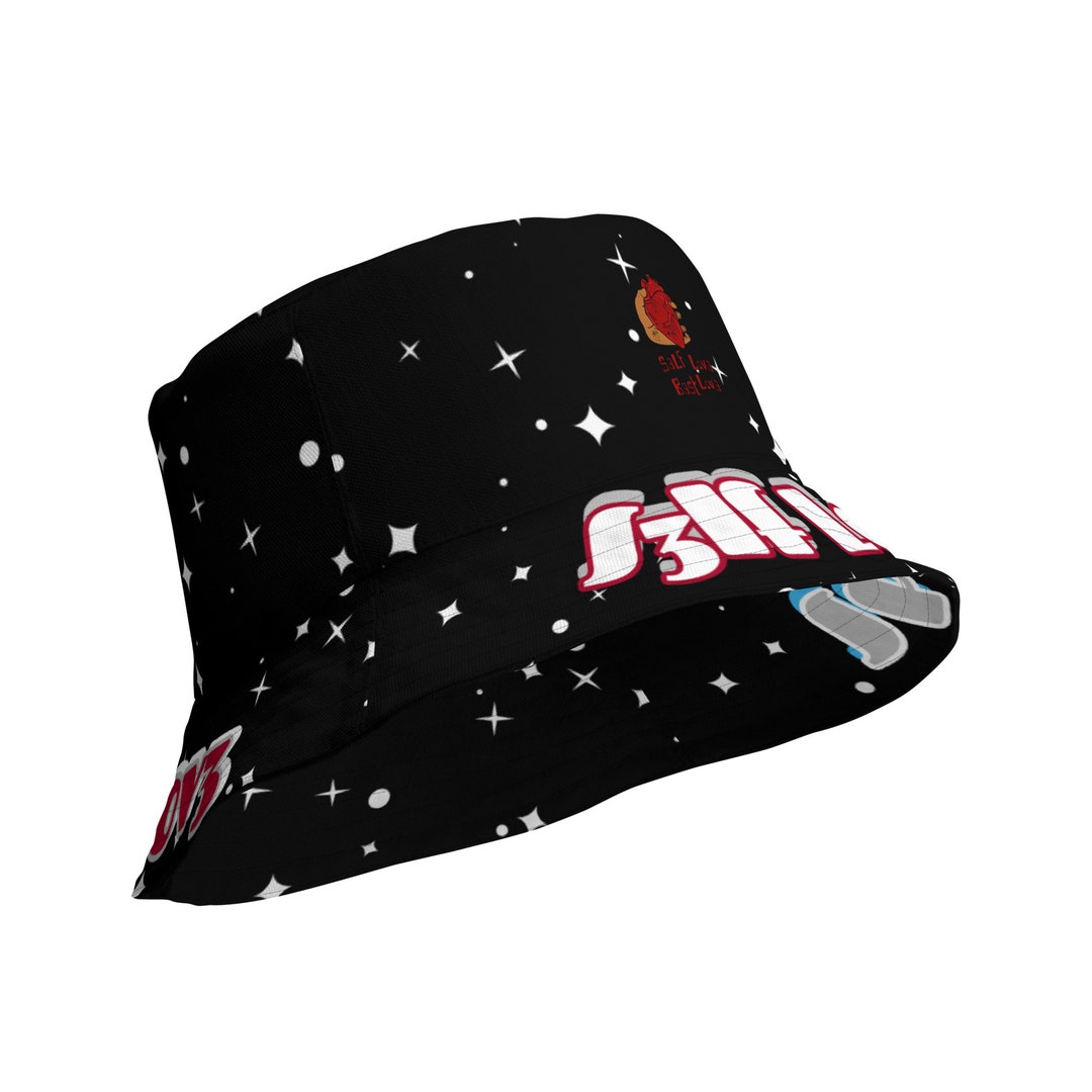 S3lf Lov3 Black Stars Reversible Bucket Hat - Etsy