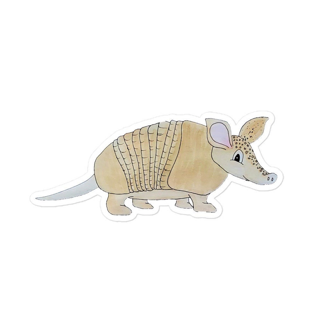 Sticker - Cute Cozy Armadillo Animal of Original Watercolor for Your ...