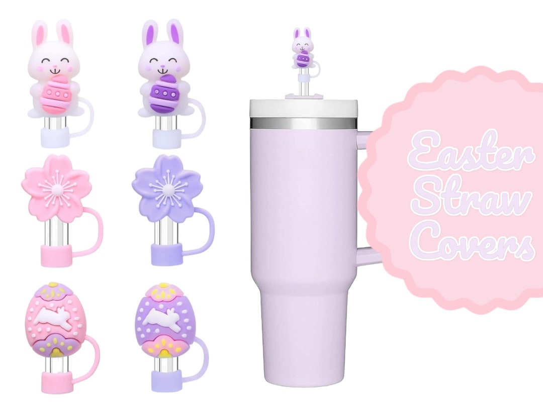Silicone Straw Covers Cap for Stanley Cup 30 40 Oz, Easter Spring Straw ...
