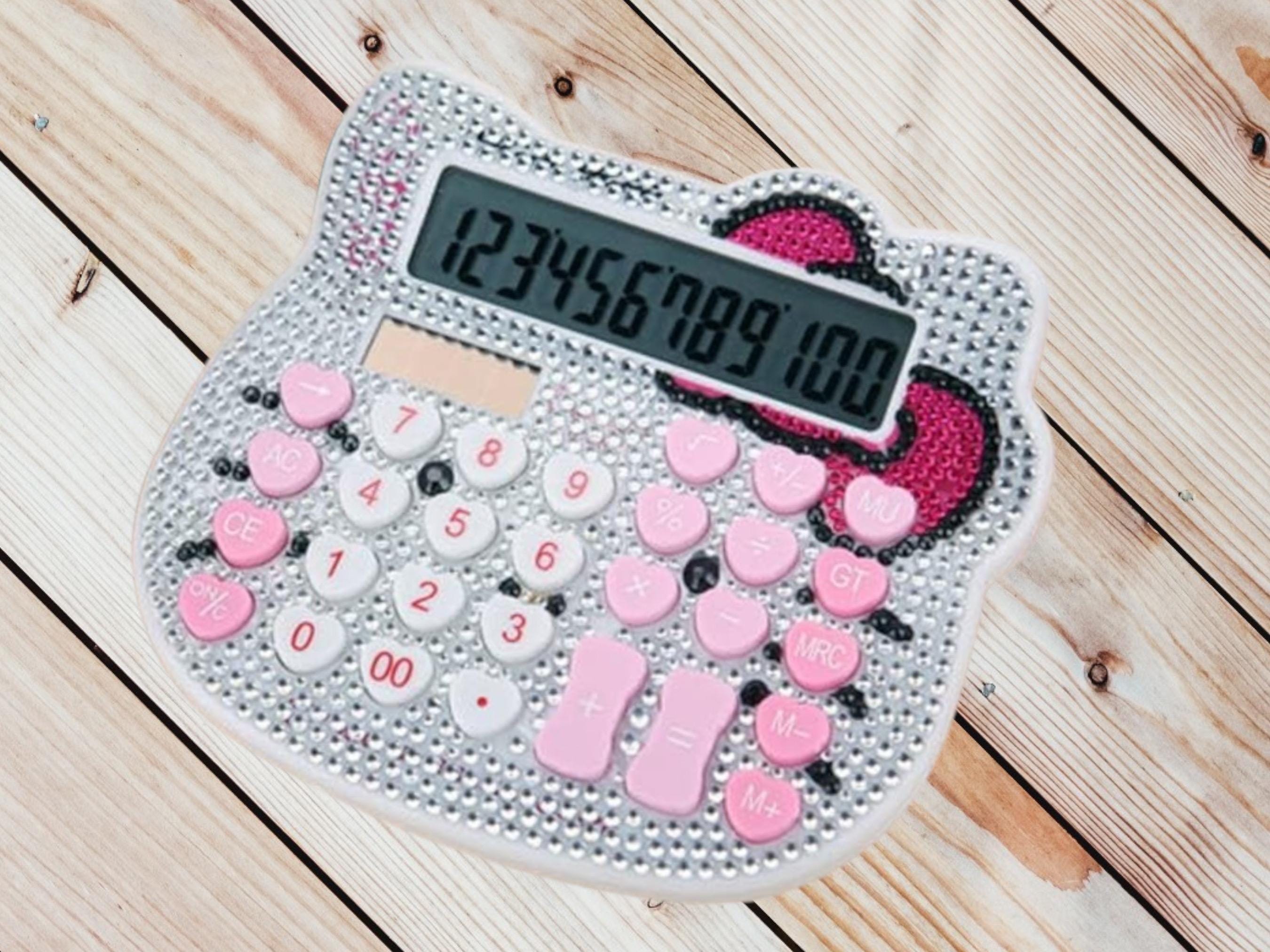 Bling Kawaii Kitty Cat Calculator Hello Kitty Rhinestone Office ...