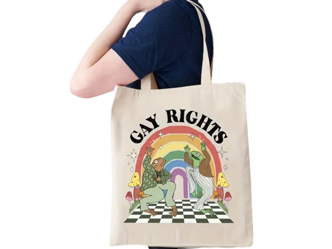 Pride LGBTQ Canvas Tote Bag, Pride Rainbow Tote, Shopping Bag, Reusable ...