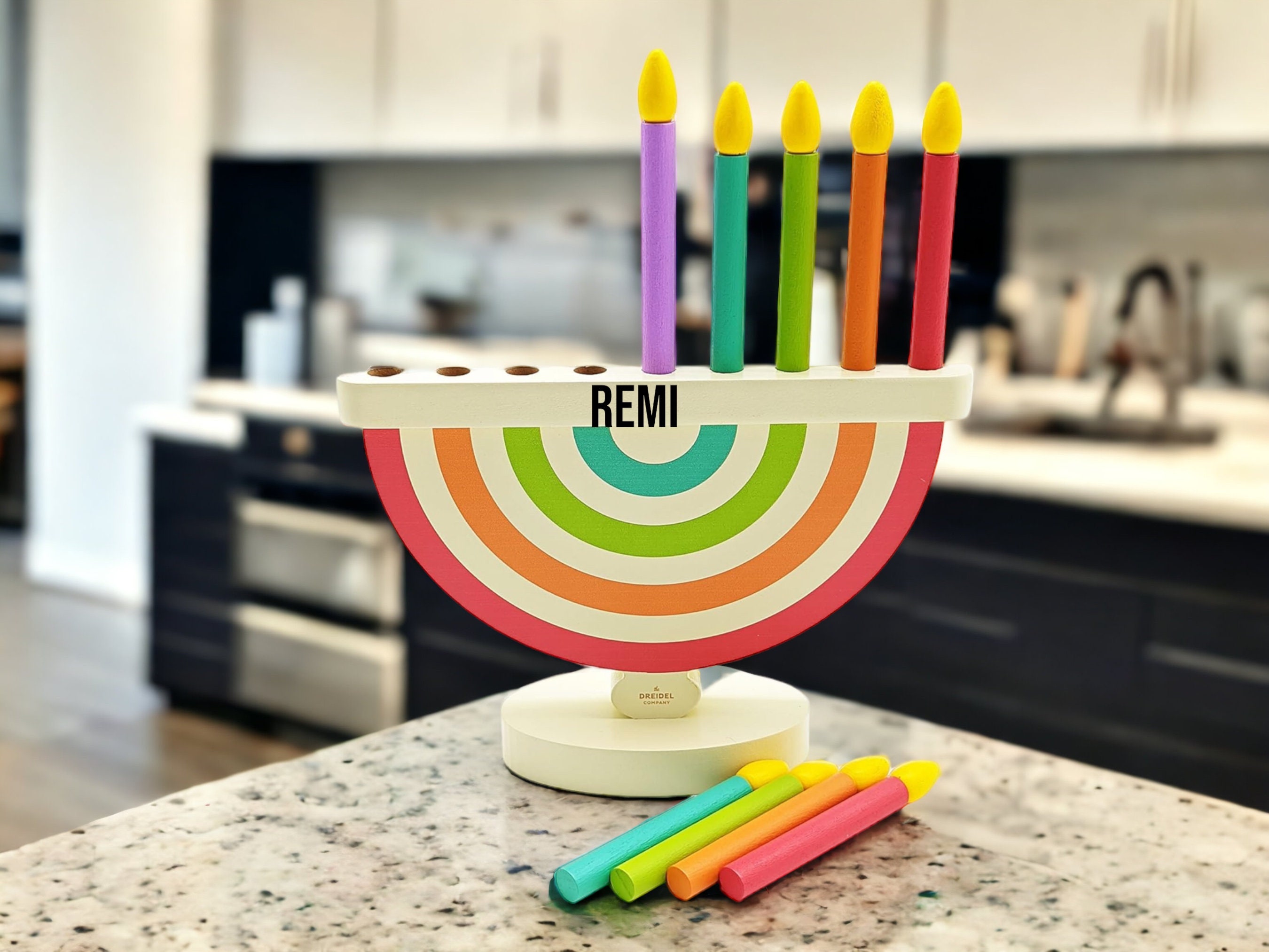 Personalized Kids Wooden Menorah Toy Custom Name Hanukkah - Etsy