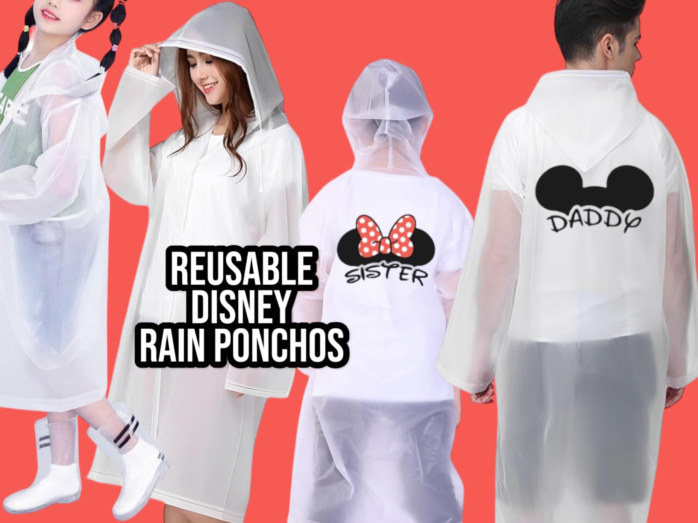 Disney Family Matching Outfits Mickey Mouse Ears Personalized Rain ...