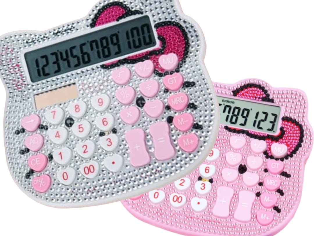Bling Kawaii Kitty Cat Calculator Hello Kitty Rhinestone Office ...
