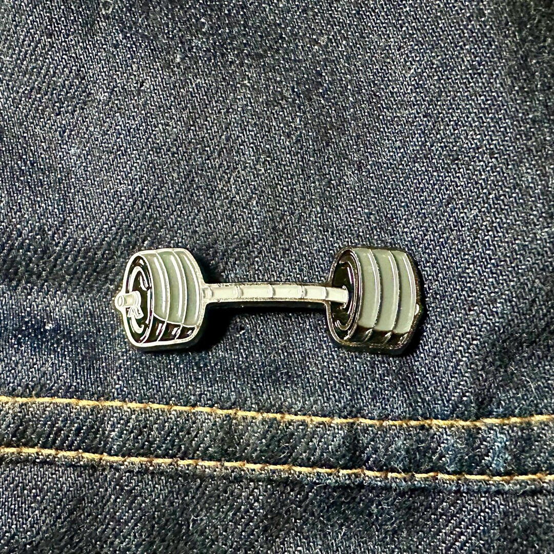 Barbell Enamel Pin - Fitness Enthusiast's Badge, Workout Motivation - Etsy