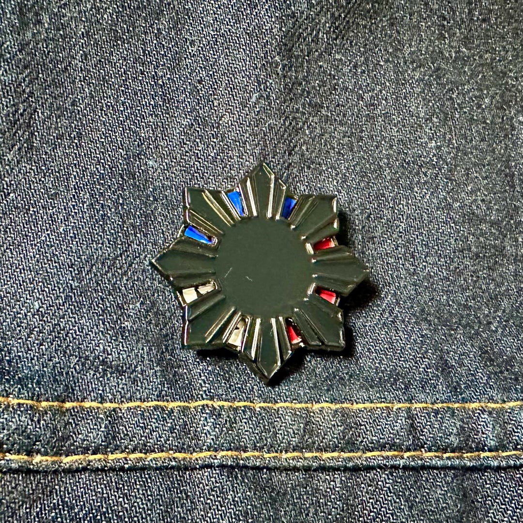Spinning Filipino Sun Pin, Cultural Pin, Cool Sun Badge, Filipino ...