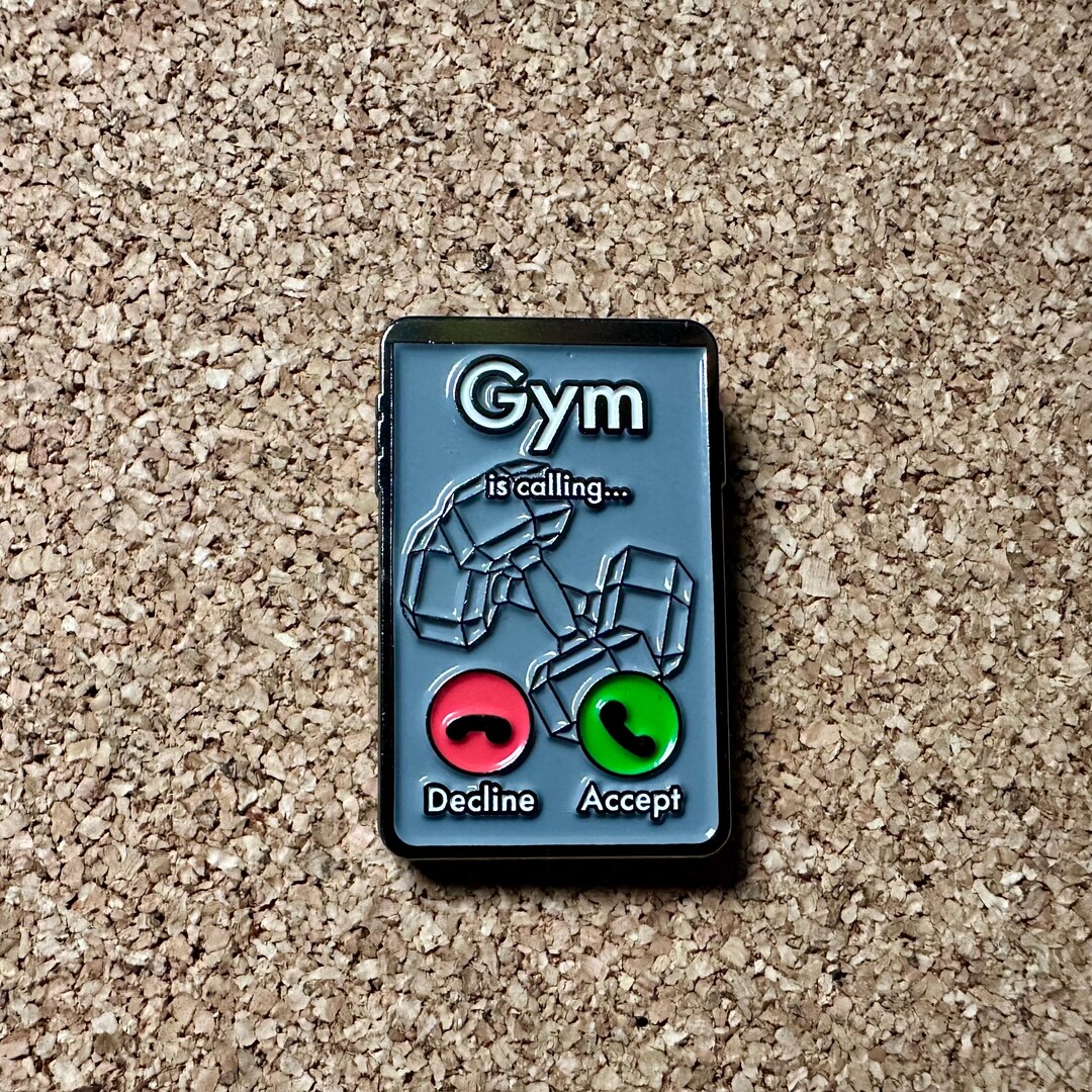 Gym is Calling Enamel Pin, Workout Accessories, Motivational Pin, Funny ...
