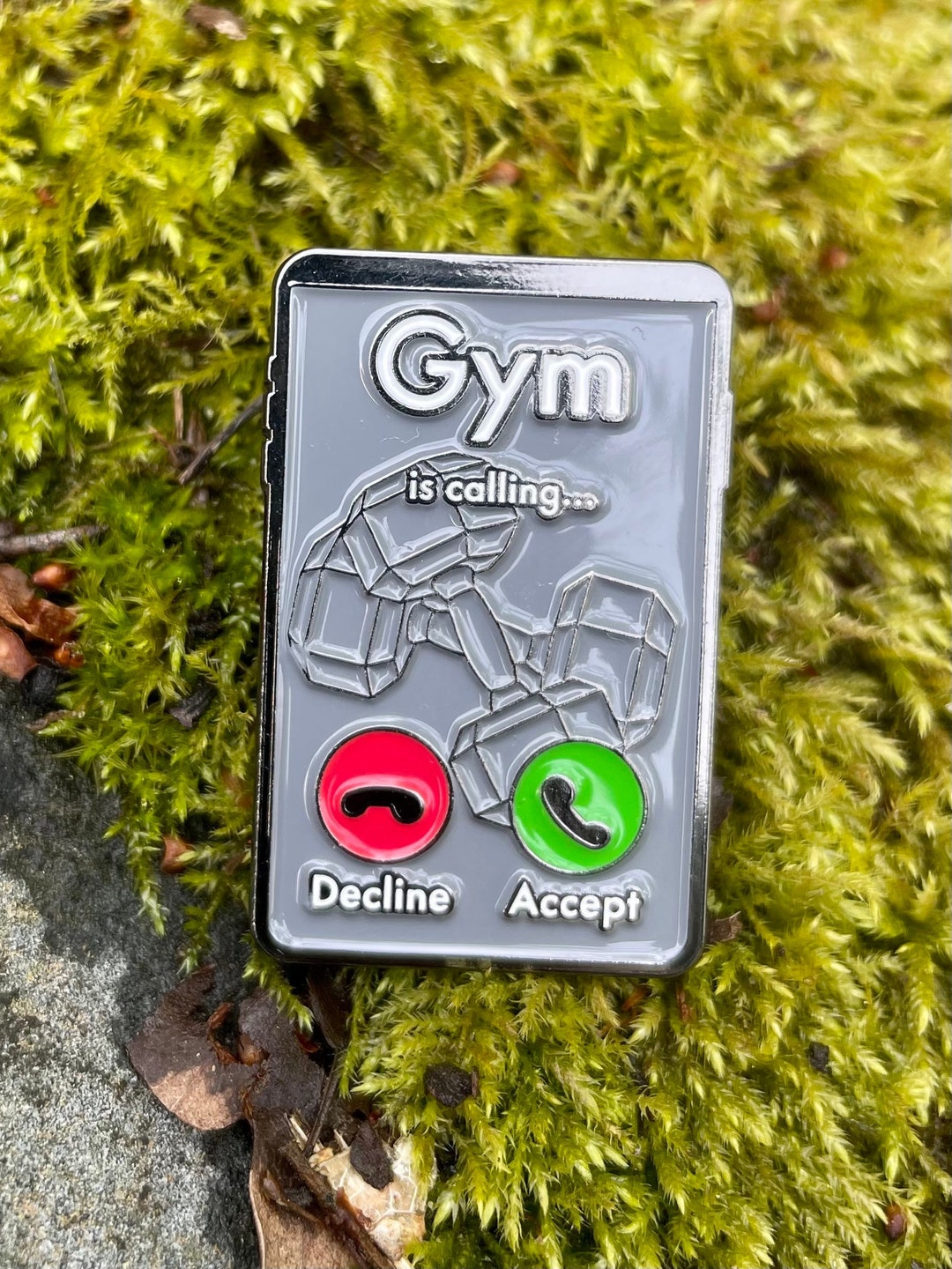 Gym is Calling Enamel Pin, Funny Workout Reminder Badge, Exercise ...