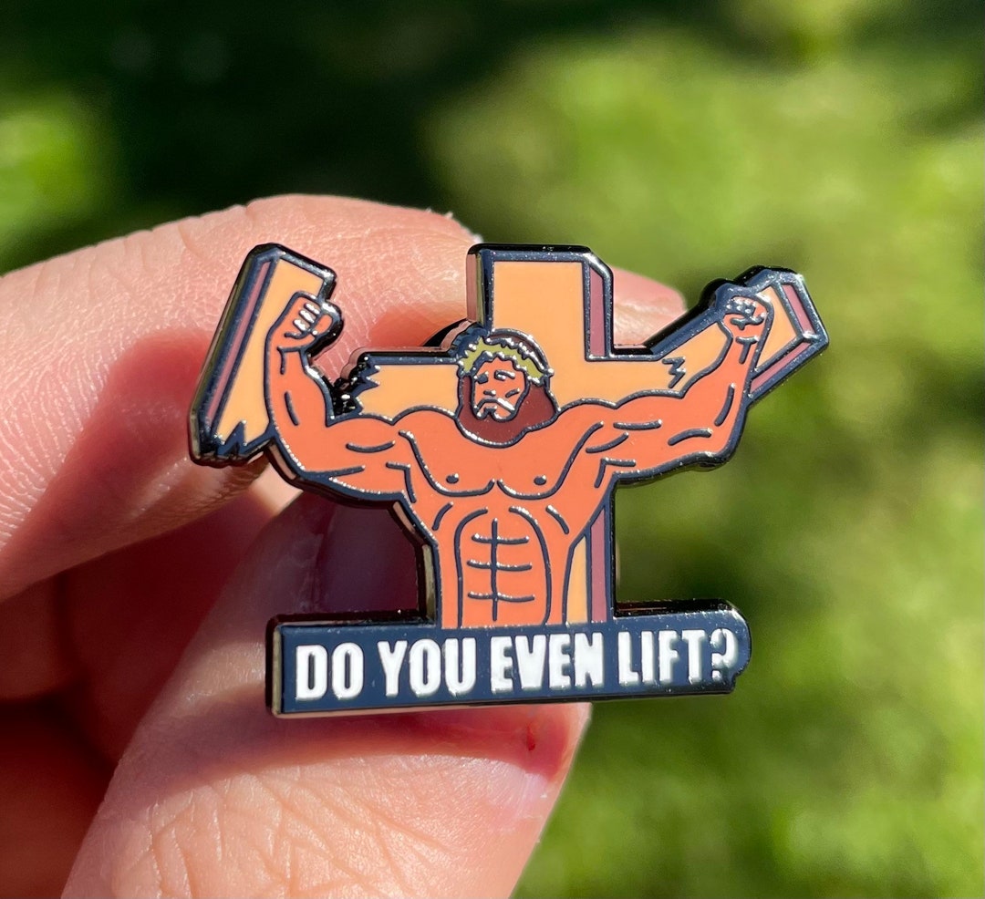 Funny Jesus Exercise Pin Fitness Gym Pin Gift for Him Cute Gift for Her ...