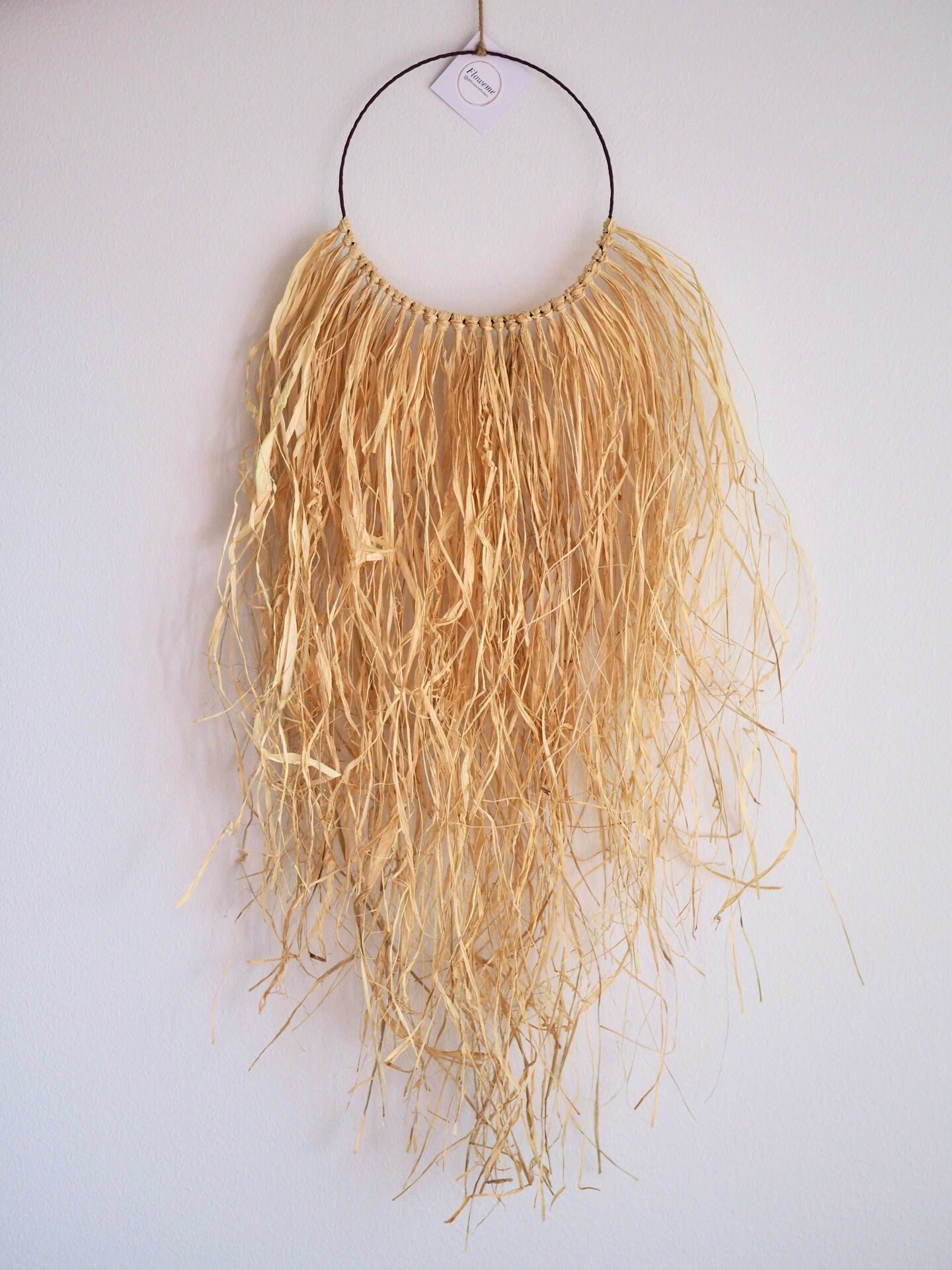 Boho Raffia Wreath | Raffia Wall Hanging | Wall Decoration | Raffia ...