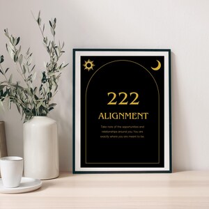 222 Angel Numbers Poster Night - Etsy