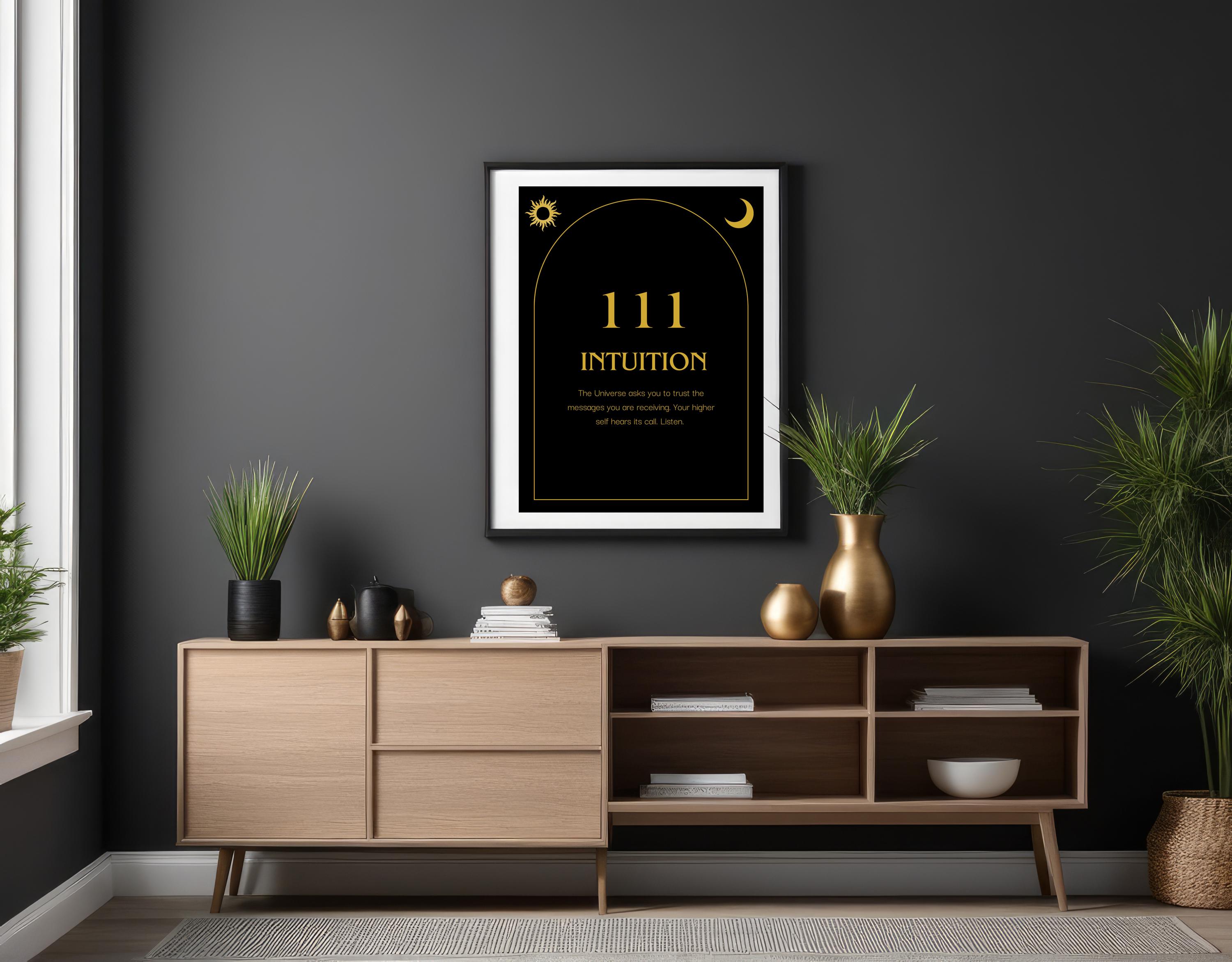 111 Angel Numbers Poster Night - Etsy