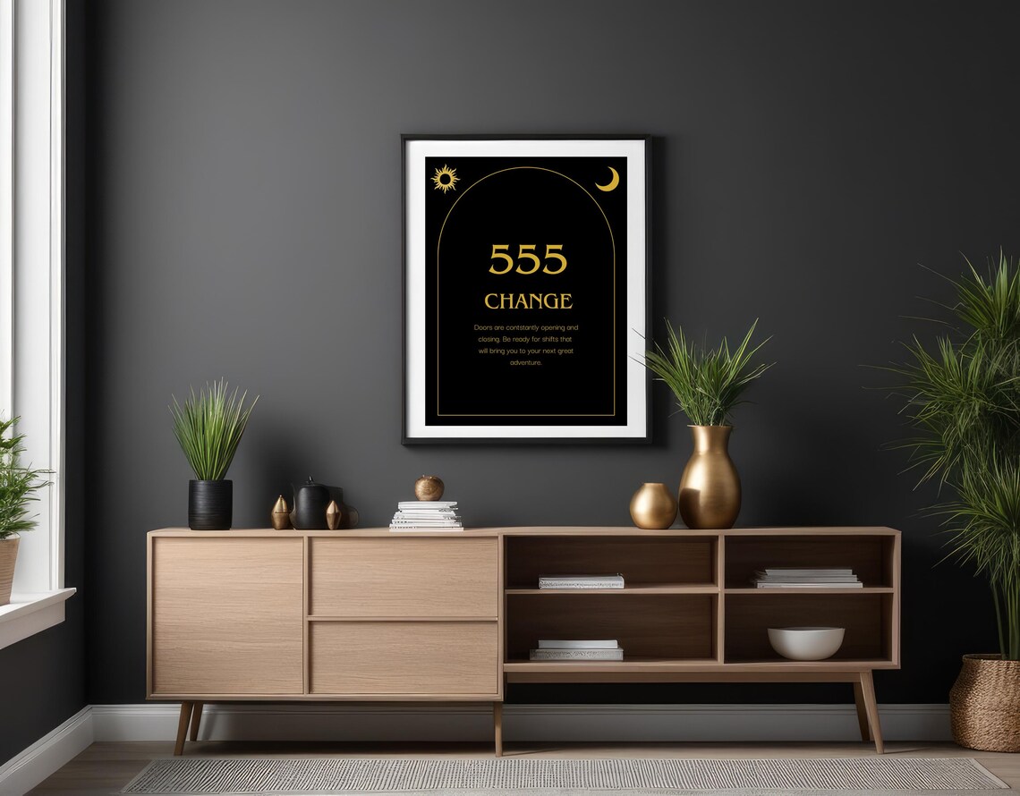 555 Angel Numbers Poster Night - Etsy