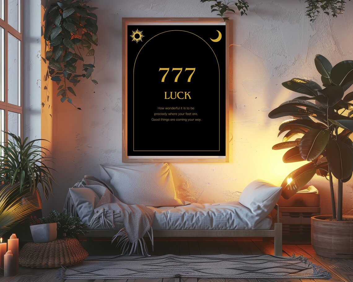 777 Angel Numbers Poster Night - Etsy