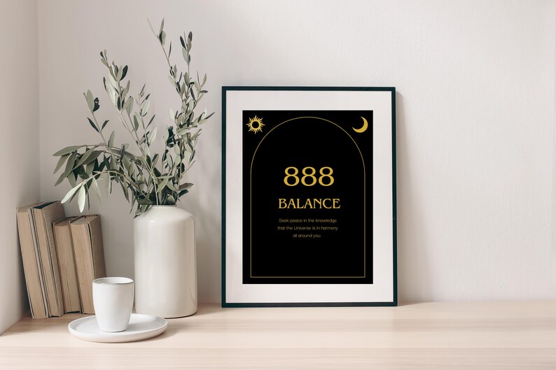 888 Angel Numbers Poster Night - Etsy